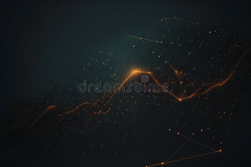 Lines with Dots Over Dark Connection, Abstract, Backgrounds Stock ...