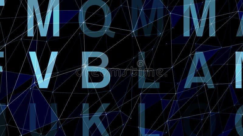 Lines and Dots Random Letters and Connected Lines Creating Abstract ...