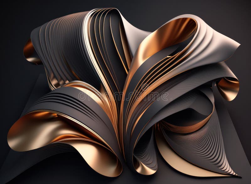 Lines and Folds of Fabric in Dark Metallic Tones Created with ...