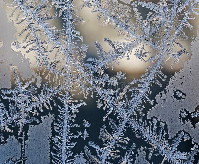 Intersecting To Frost Line, Patterns on the Window Glass Stock Image ...