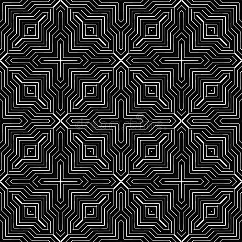 Lines Geometric Seamless Pattern. Black and White Simple Background ...