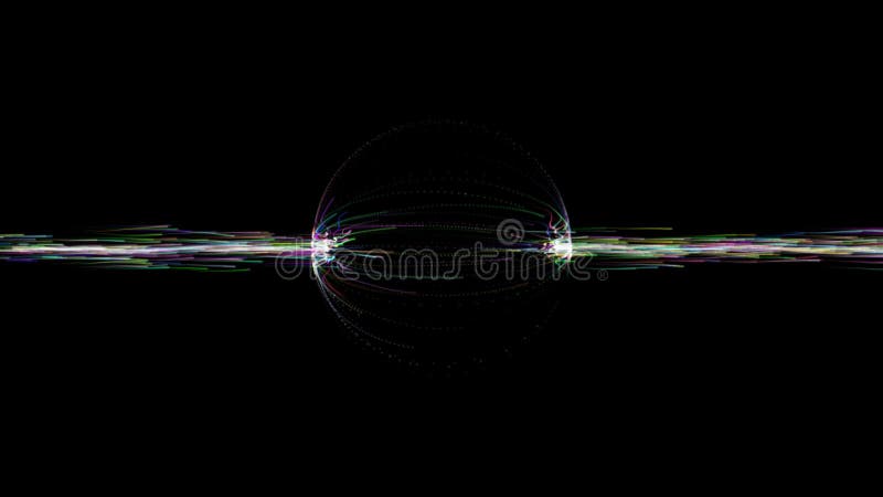 Lines Go through Orb. Sci-fi Line Animation. Abstract Line Loop ...