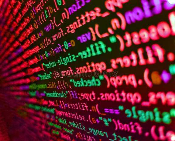 Lines of Html Code Visible. Screenshot with Random Parts of Program ...