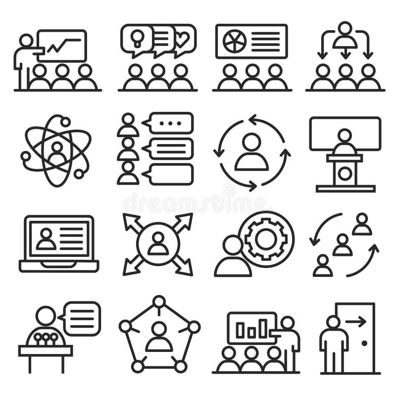 Lines Icons Pack Collection Stock Vector - Illustration of order ...