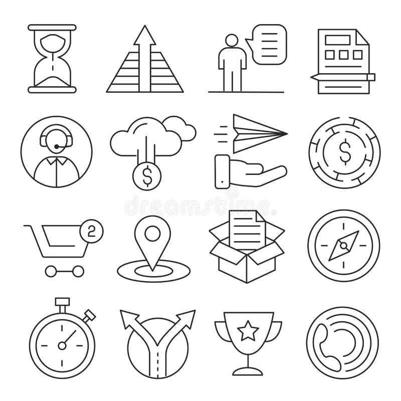 Lines Icons Pack Collection Stock Vector - Illustration of icons ...