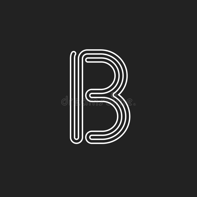Lines Letter B, Thread Maze Style Vector Latin Letter for Logo and ...