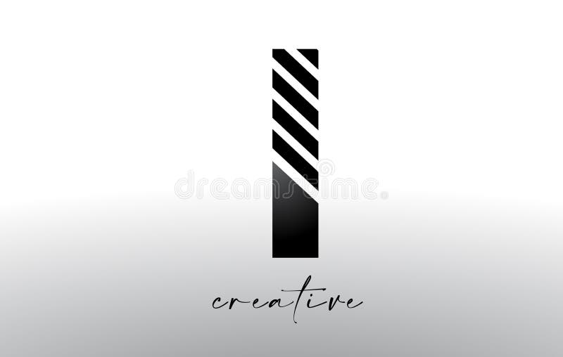 Lines Letter I Logo Design with Creative Lines Cut on Half of the ...