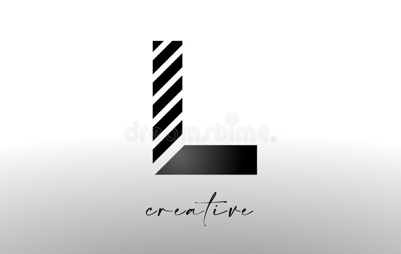 Lines Letter L Logo Design with Creative Lines Cut on Half of the ...
