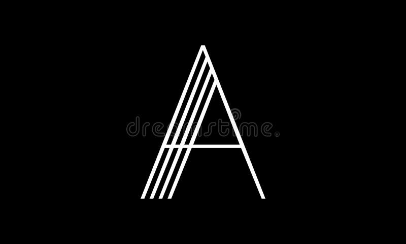 A Lines Letter Logo Vector Design. Creative a Letter Icon with Black ...