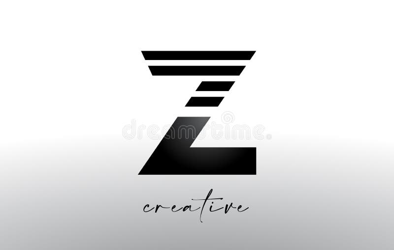 Lines Letter Z Logo Design with Creative Lines Cut on Half of the ...