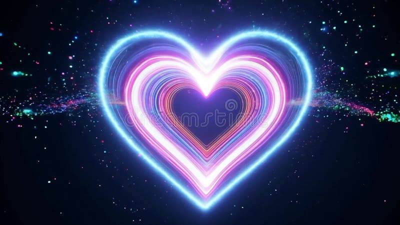 Lines of Light Draw an Esoteric Heart Shape that Slowly Moves Towards ...