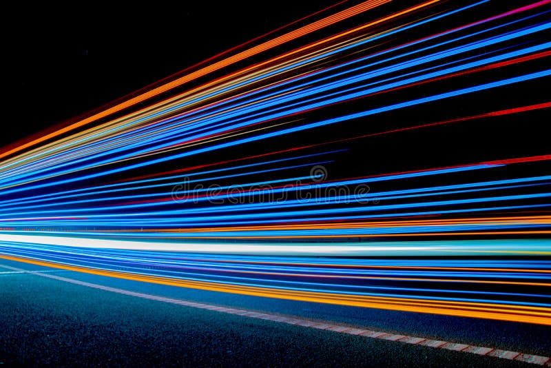 Lights of Cars with Night. Long Exposure, Light Lines Stock Image ...