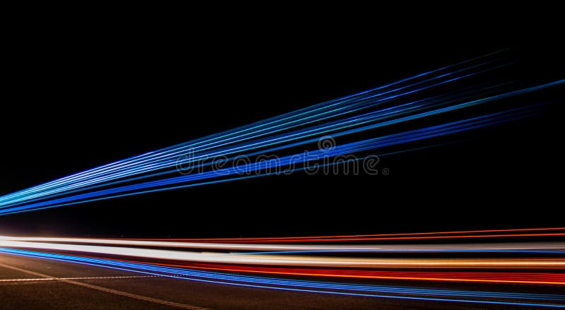 Lines of Lights. Lights of Cars with Night. Long Exposure Stock Image ...