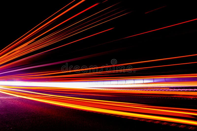 Lines of Lights. Lights of Cars with Night. Long Exposure Stock Image ...