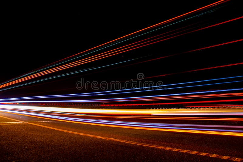 Lights of Cars with Night. Long Exposure, Light Lines Stock Image ...