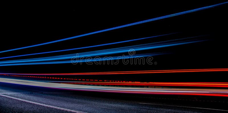 Lines of Lights. Lights of Cars with Night. Long Exposure Stock Image ...