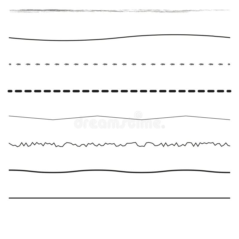Lines Marker by Hand. Underline, Emphasis Set. Vector Illustration ...