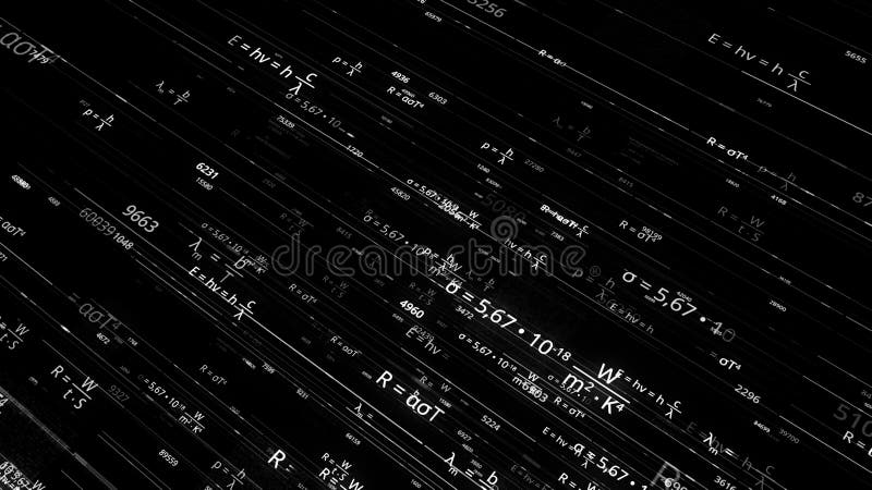 Lines With Mathematical Equations On Black Background. Animation ...