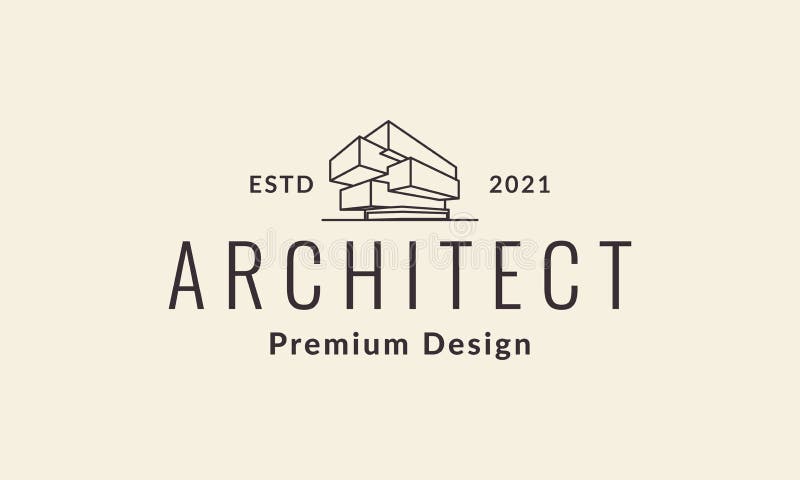 Lines Modern Minimalist Office Architect Logo Vector Icon Illustration ...