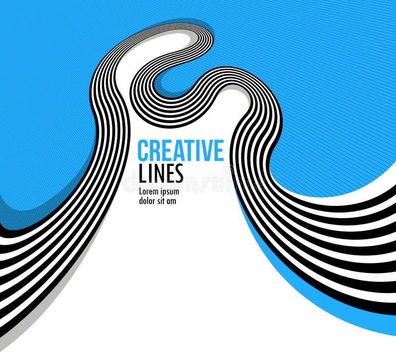 Lines in Motion Vector Abstract Background, 3D Perspective Creative ...