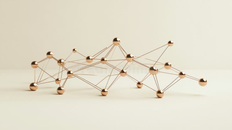 Abstract Network Connections with Nodes and Lines on a Light Background ...