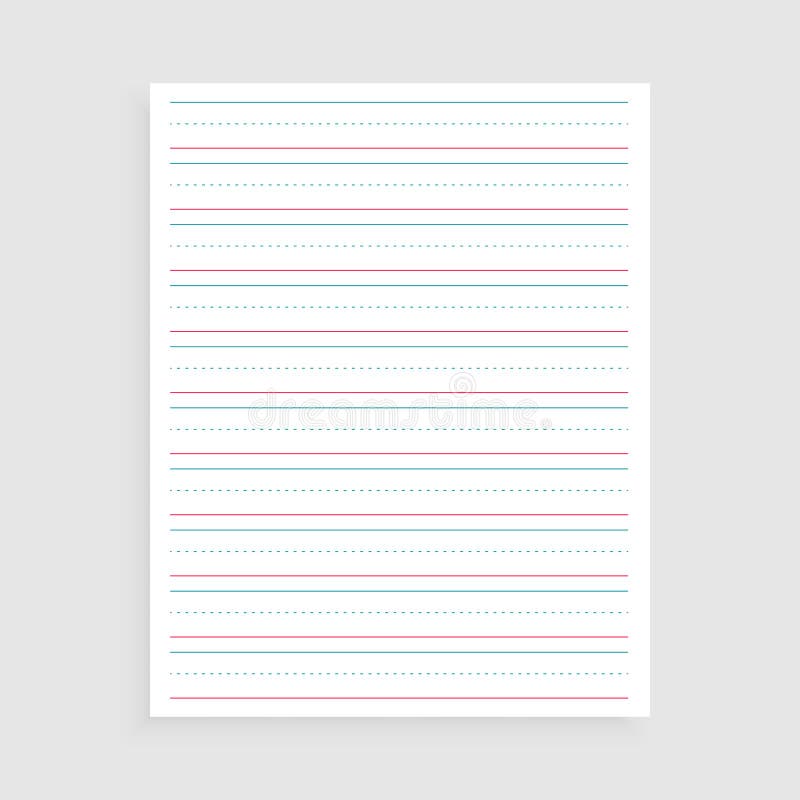 3 Lines Notebook Layout for English Calligraphy Stock Vector ...