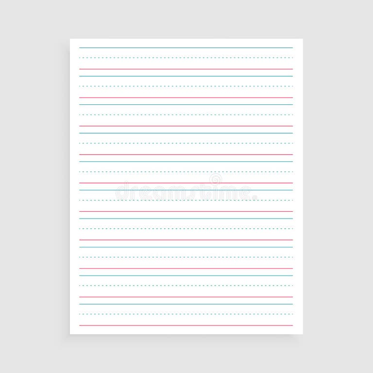 3 Lines Notebook Layout for English Calligraphy Stock Illustration ...