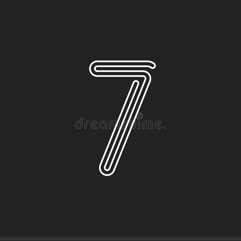 Lines Number 7, Thread Maze Style Vector Latin Number for Logo and ...