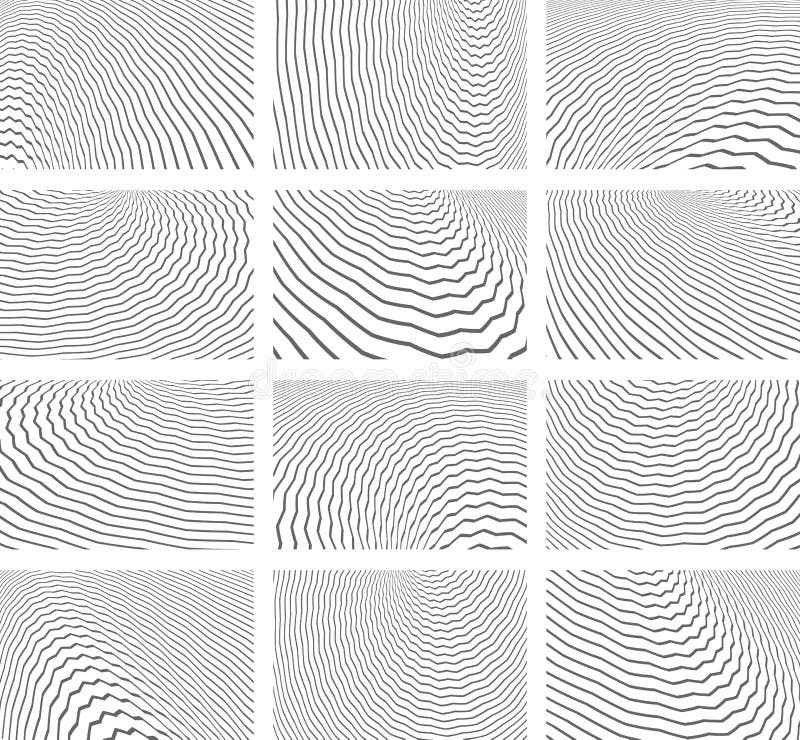Set of 3D Net Patterns. Abstract Convex and Concave Textures Stock ...