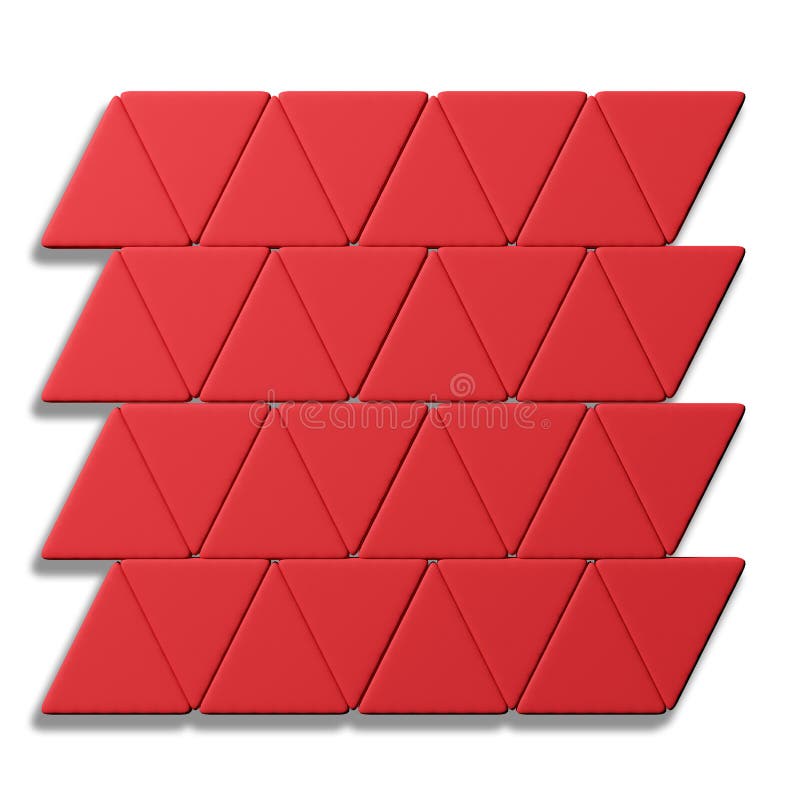 Lines of Red Triangles on White Background Stock Illustration ...
