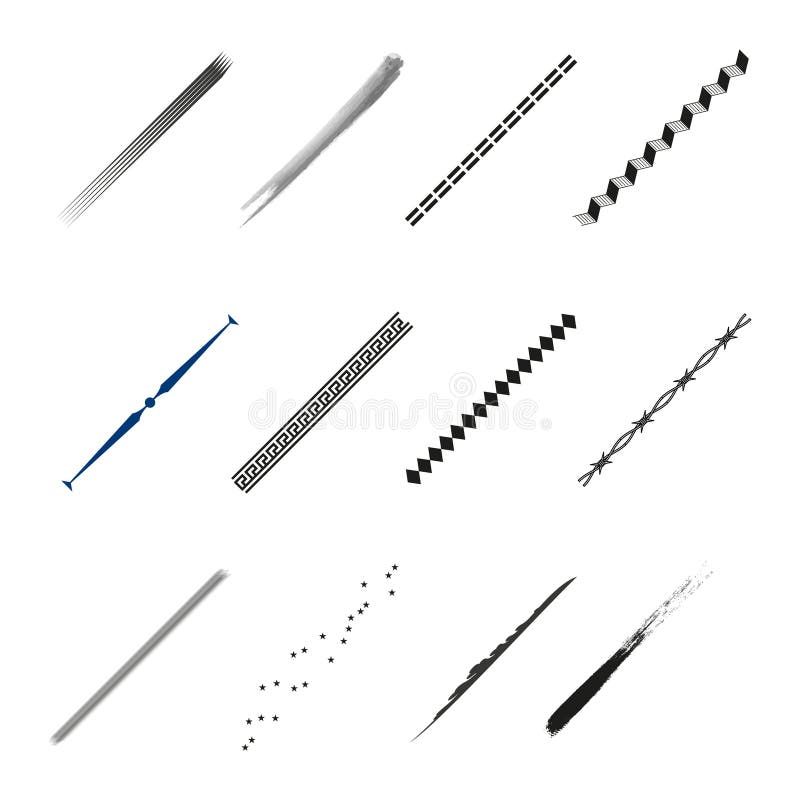 Lines Set in Different Styles. Vector Illustration. EPS 10 Stock Vector ...