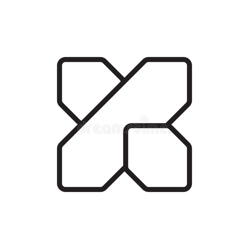 Lines shaped X icon stock vector. Illustration of colorful - 187777176