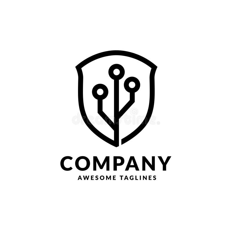 Lines Shield Protection and Circuit Board Logo Stock Vector ...