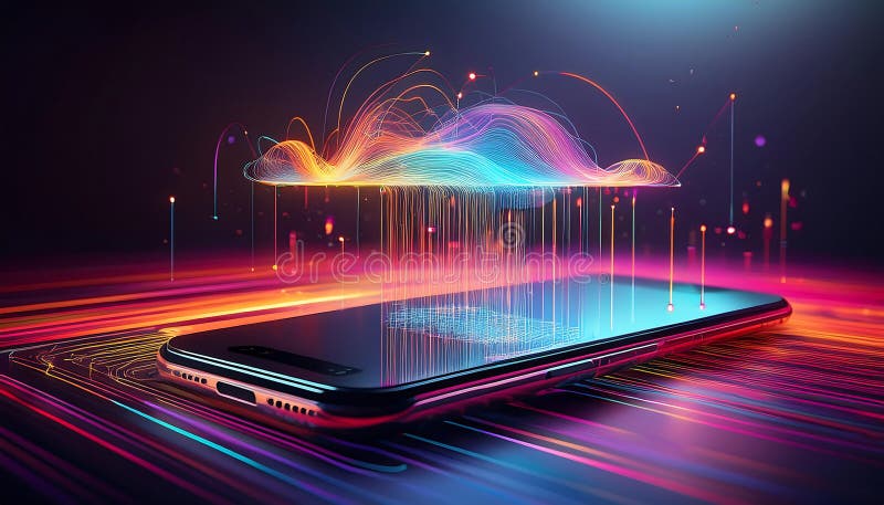 Lines, is Shown Hovering Above a Smartphone, Representing Connectivity ...