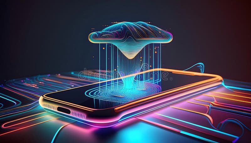 Lines, is Shown Hovering Above a Smartphone, Representing Connectivity ...