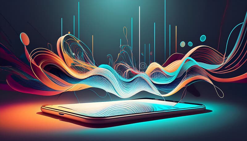 Lines, is Shown Hovering Above a Smartphone, Representing Connectivity ...