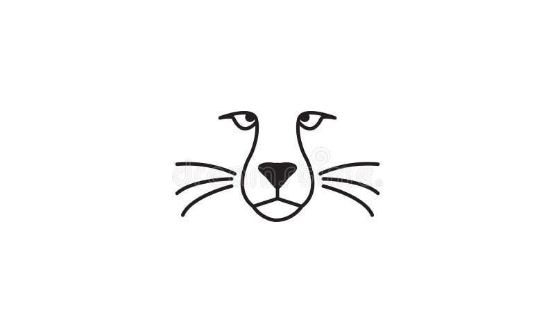 Lines Simple Face Cheetah Logo Vector Icon Illustration Design Stock ...
