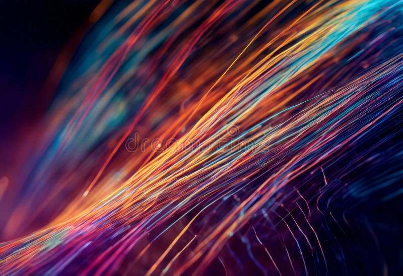 Lines Speed Transfer Illustration Cable Optical Data Close Fiber ...