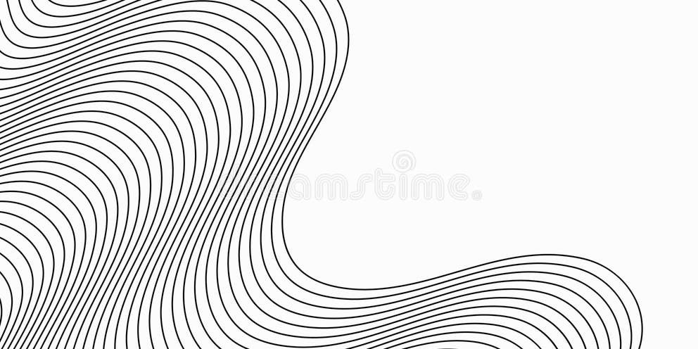 Lines Wave Background. Dynamic Back and White Simple Motion Line Art ...