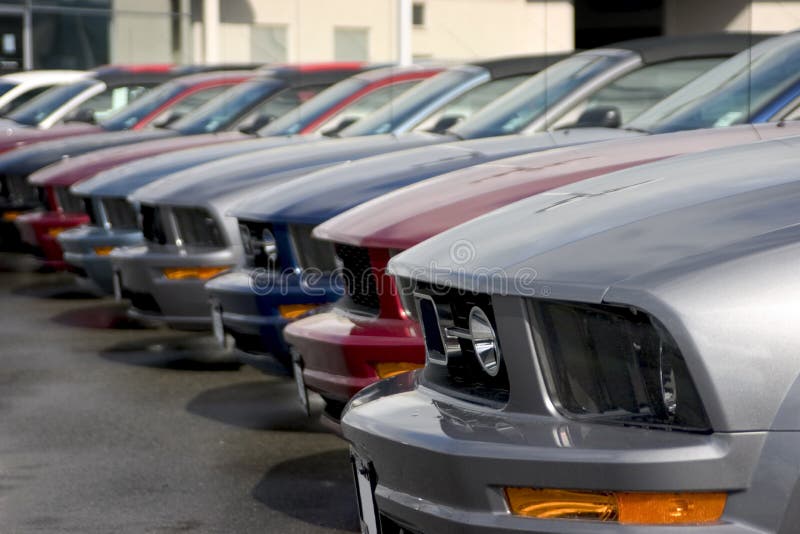 Lineup of sports cars stock photo. Image of inventory - 13064656