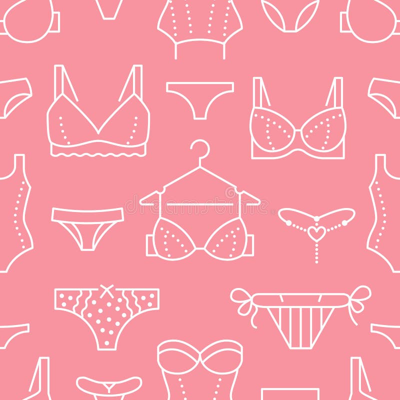 Set Of Lingerie Illustrations Stock Vector Illustration Of Clothing