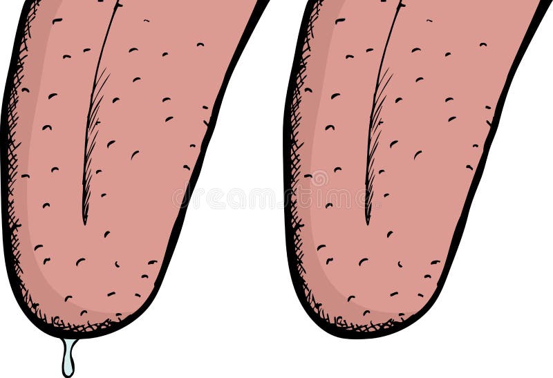 Lingua lunga ansimare illustrazione vettoriale. Illustrazione di umano ...