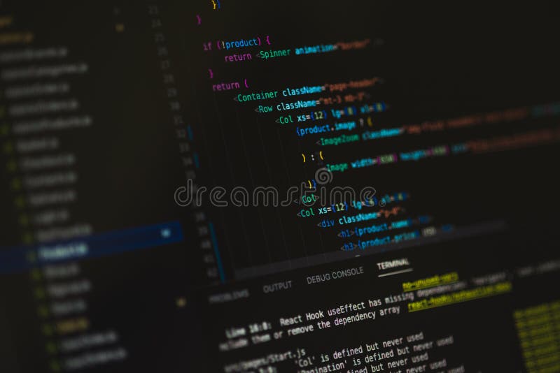 Linguagem De Programação Em Tela Preta Javascript Reage Code Imagem de ...