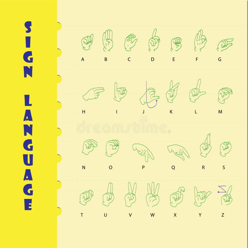 Linguaggio Dei Segni A - Pacchetto Lineart Delle Mani Di Numeri Di Z ...