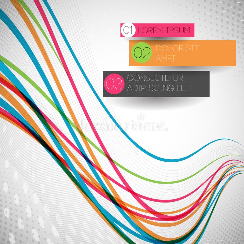 Linha Colorida Abstrata Da Onda Ilustração do Vetor - Ilustração de ...