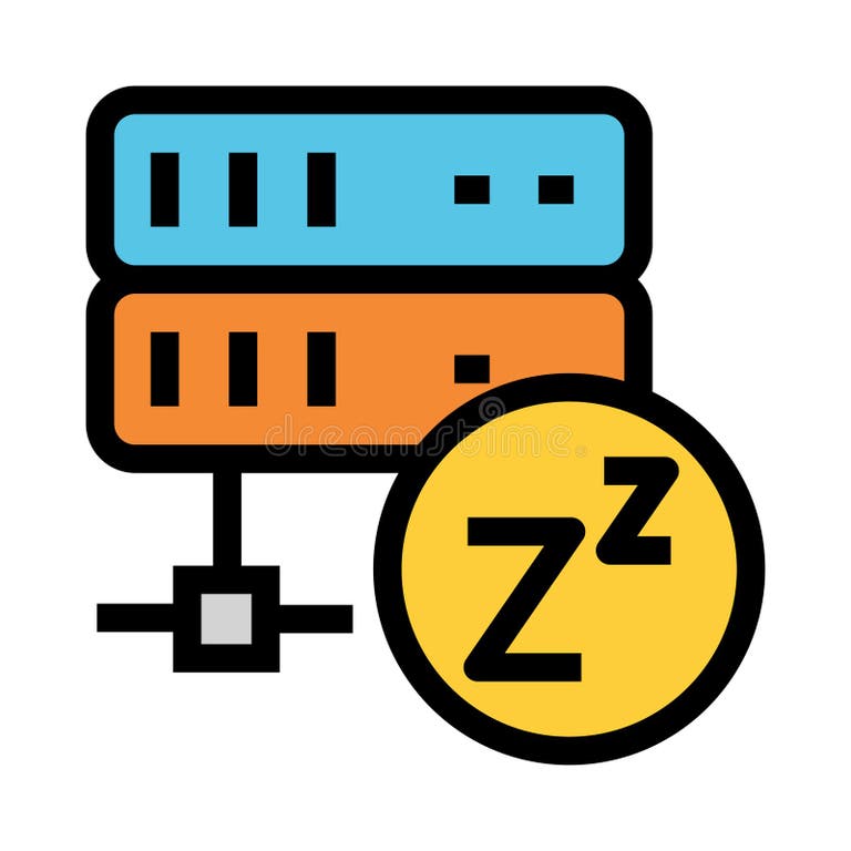 Linha De Cor ícone Do Sono Do Servidor Ilustração Stock - Ilustração de ...