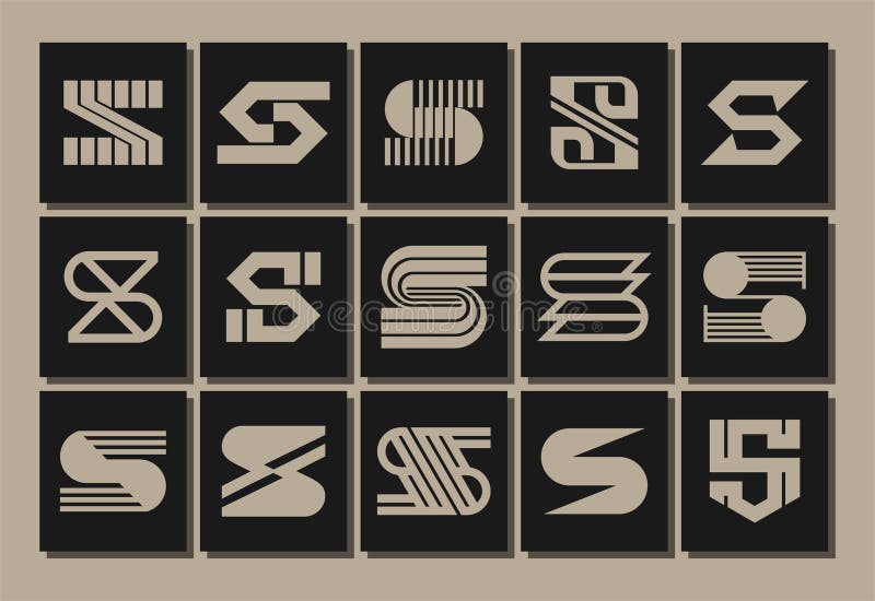 Linha De Simetria Desenho Do Logo Da Letra Abstrata Da Letra S ...