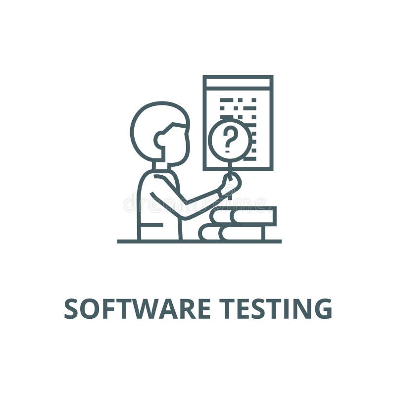Linha De Teste ícone Do Vetor Do Software, Conceito Linear, Sinal Do ...