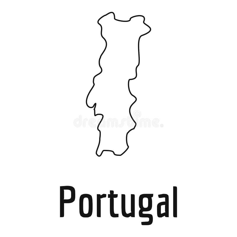 Linha Fina Do Mapa De Portugal Simples Ilustração Stock - Ilustração de ...