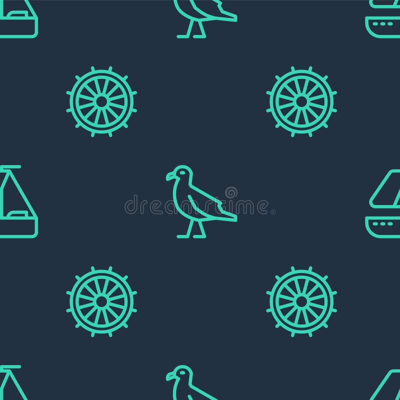 Linha Fixa O Volante Do Navio E O Veleiro Do Navio Em Forma De Calado ...